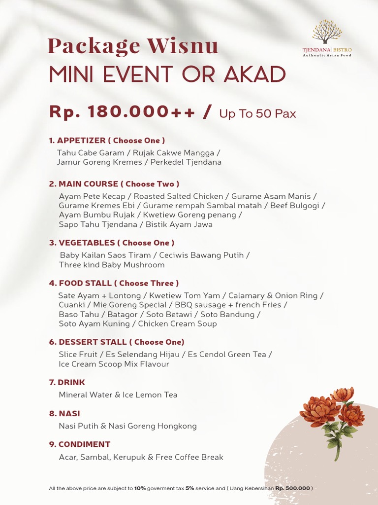 Menu 2020 Buffet Package PDF Rev | PDF | Cooking | Cuisine