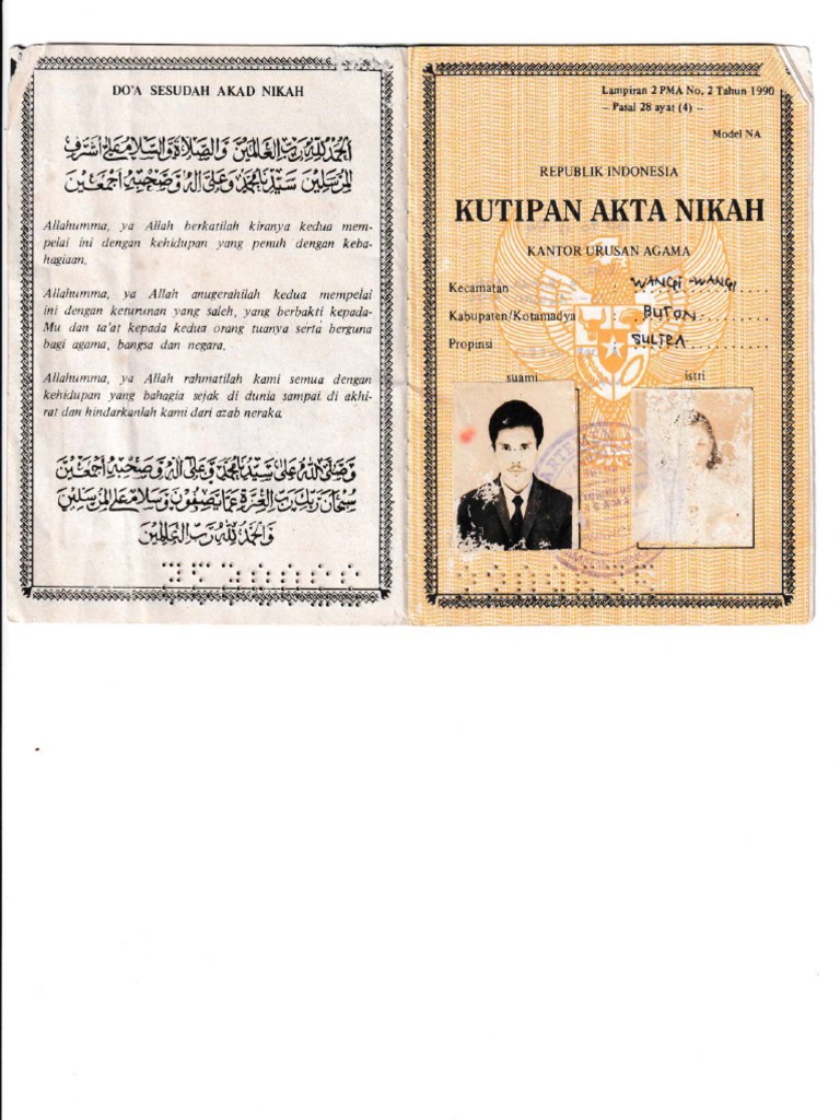 Panduan Nomor Akta Nikah dan Buku Nikah | PDF