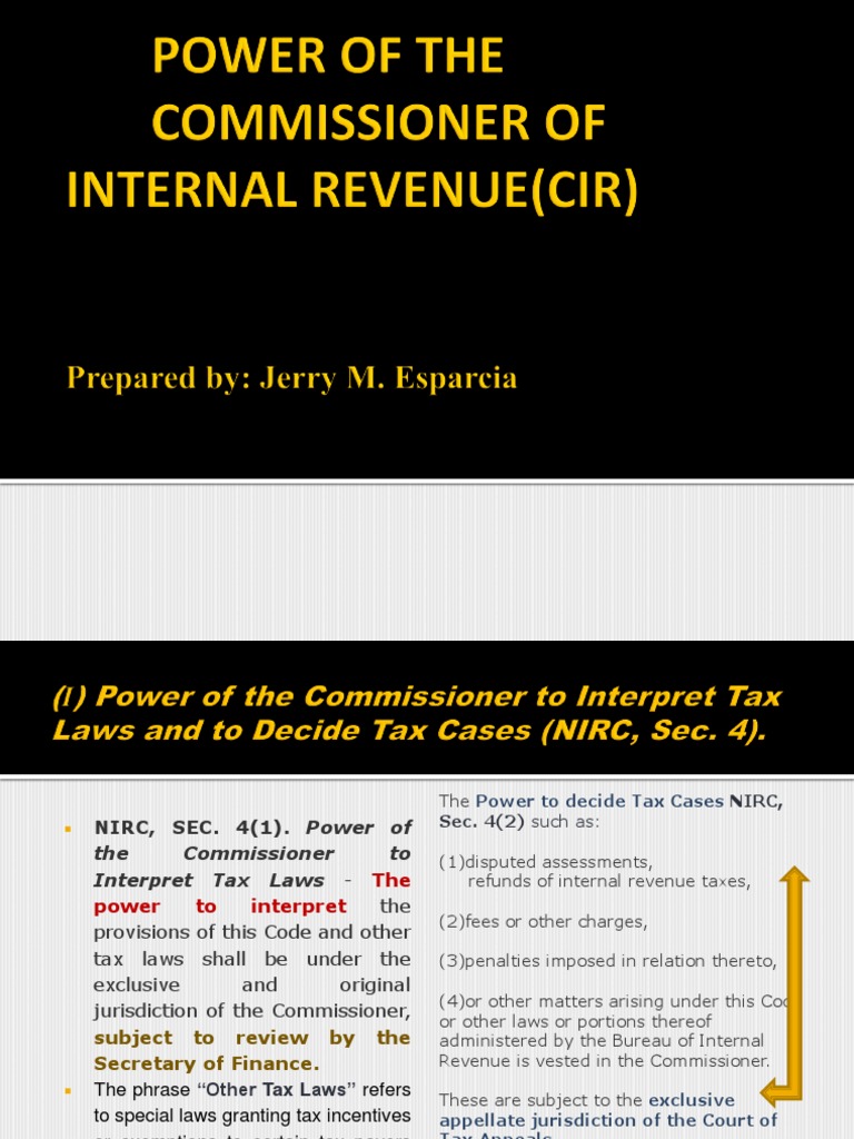 Taxation Law Reviewpower of Cir Report | PDF | Taxes | Taxation In The ...