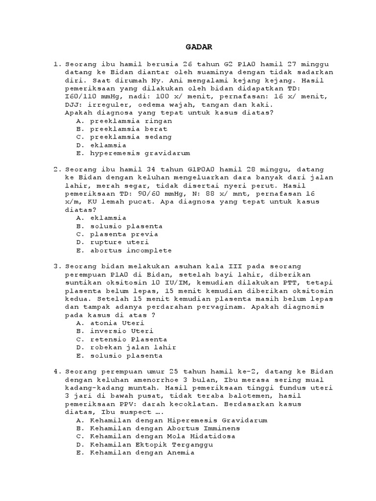 Soal Ukom Gadar | PDF