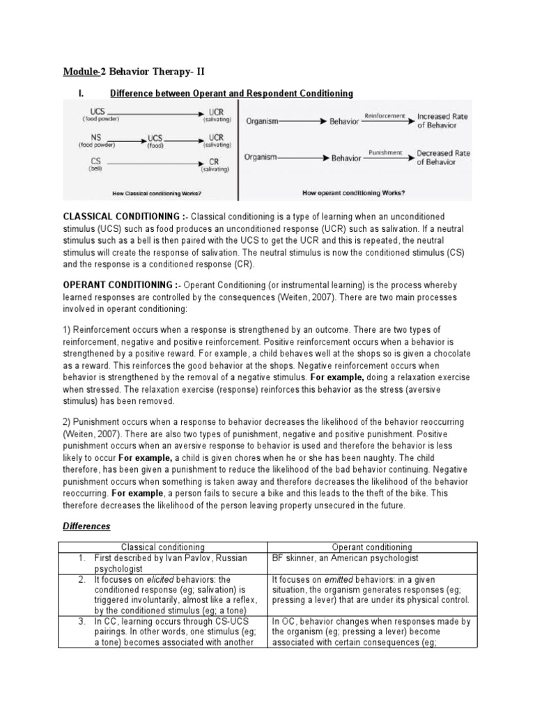 Behaviour Therapy - 2 With Conditioning | PDF | Classical Conditioning | Reinforcement