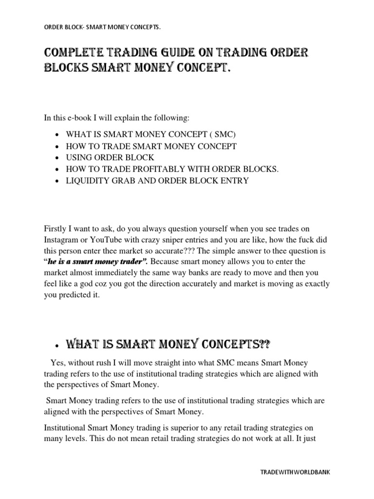 Order Block-Smart Money Concepts | PDF | Market Liquidity | Foreign ...