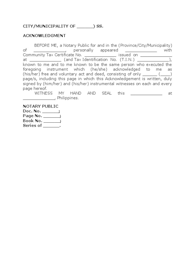 ACKNOWLEDGMENT and JURAT | PDF