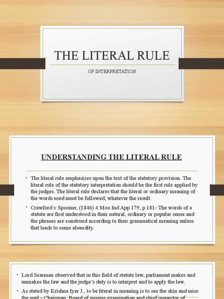 Interpretation of Statue | PDF | Plain Meaning Rule | Statutory ...