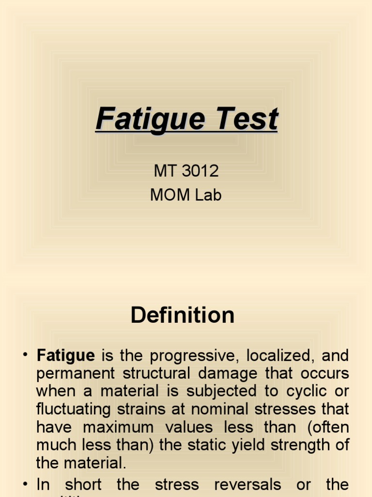 Fatigue Test | PDF