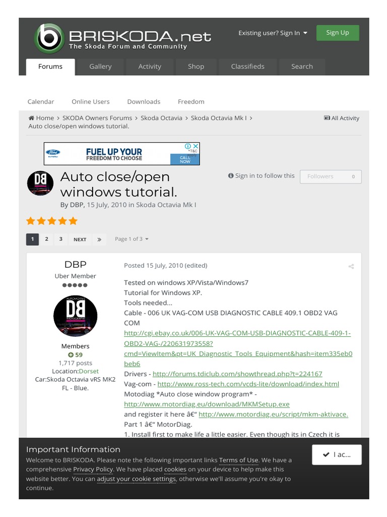 Auto Close - Open Windows Tutorial. - Skoda Octavia MK I ...