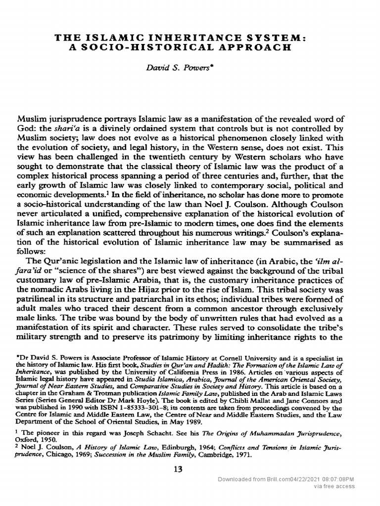 (15730255 - Arab Law Quarterly) The Islamic Inheritance System - A ...