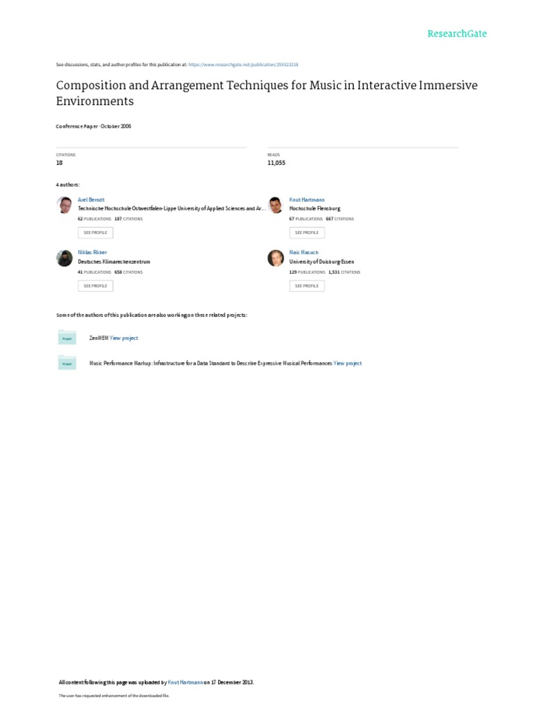 Composition and Arrangement Techniques For Music in Interactive ...