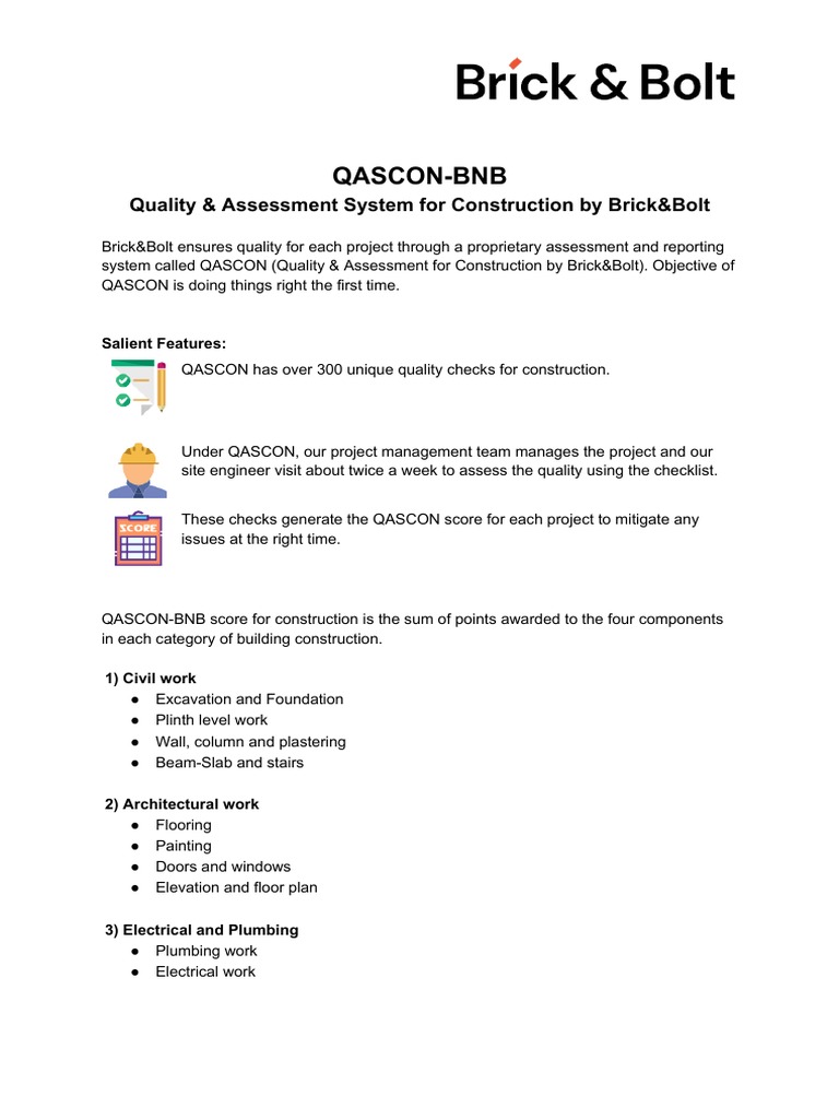 Brick&Bolt Quality Assessment System - QASCON | PDF | Concrete | Window