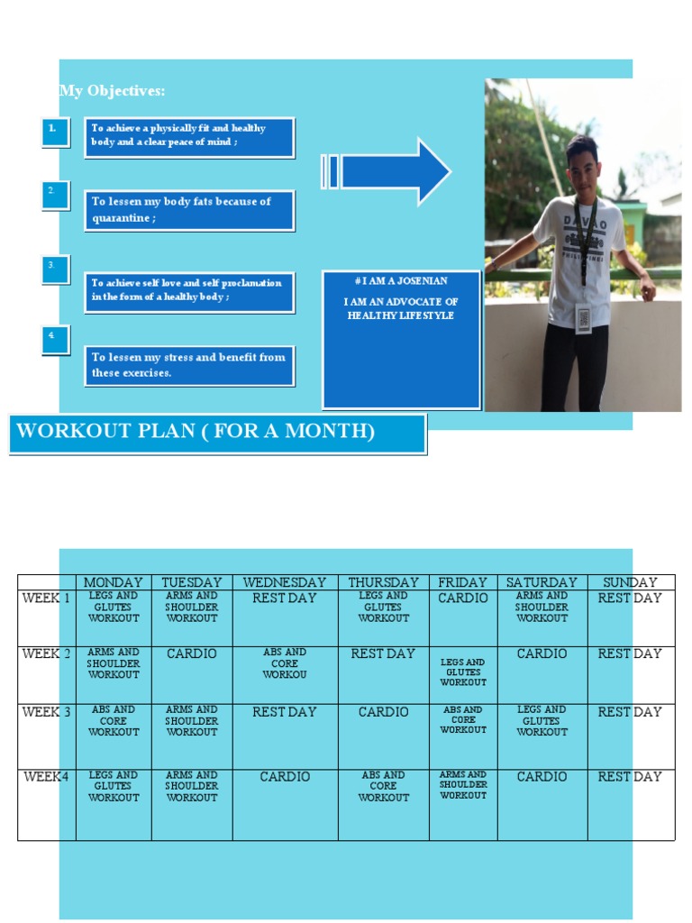 Workout Plan (For A Month) : My Objectives | PDF | Strength Training ...