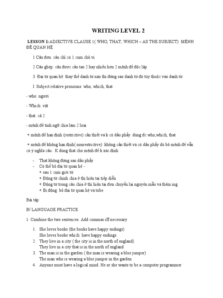 Writing Level 2 | PDF