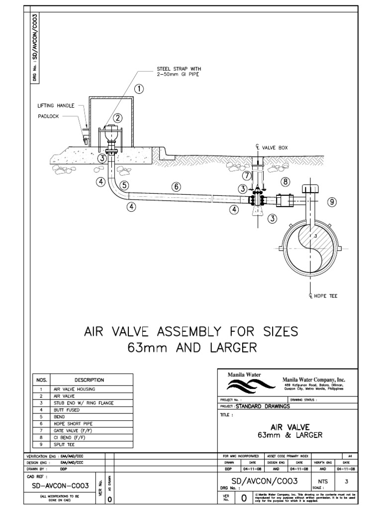 Sd-Avcon-c003-Air Valve - Av 63mm & Larger (Hdpe) | PDF