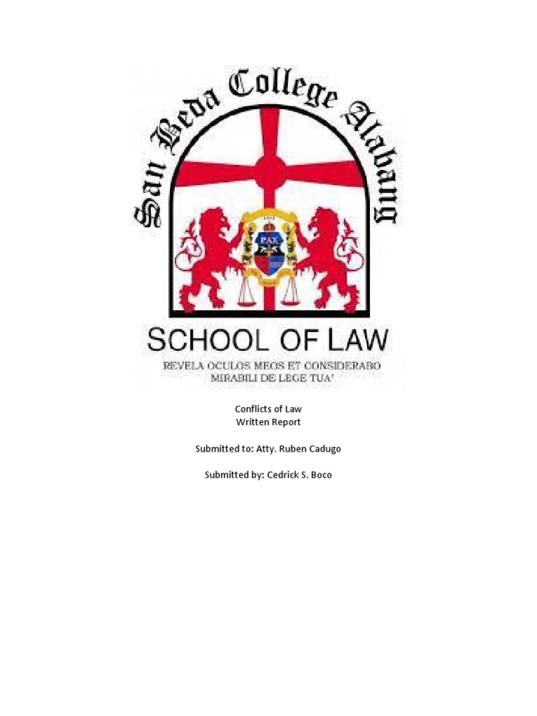 Boco, Cedrick S - Written Report | PDF | International Law | Comity