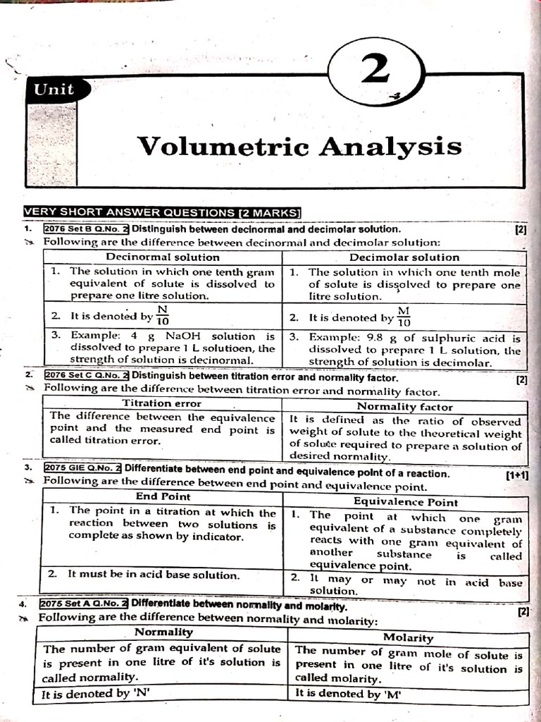 Volumetric Analysis 1 | PDF