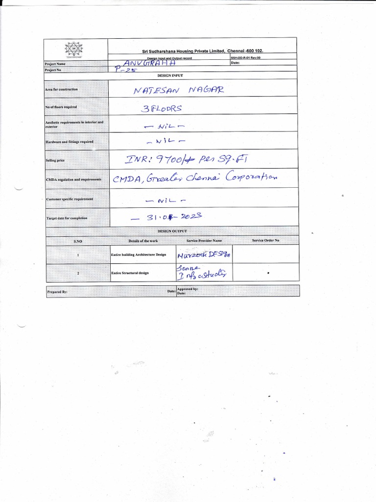 15 Design Input Document | PDF
