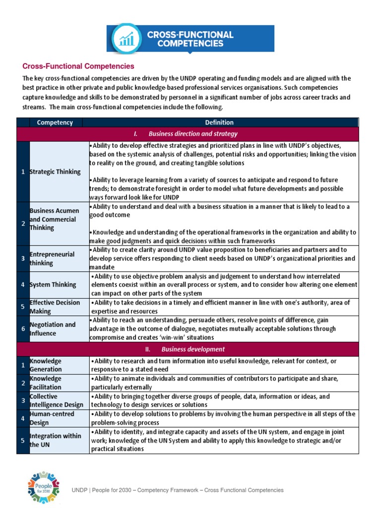 UNDP Cross-Functional Competency Guide | PDF | Competence (Human ...