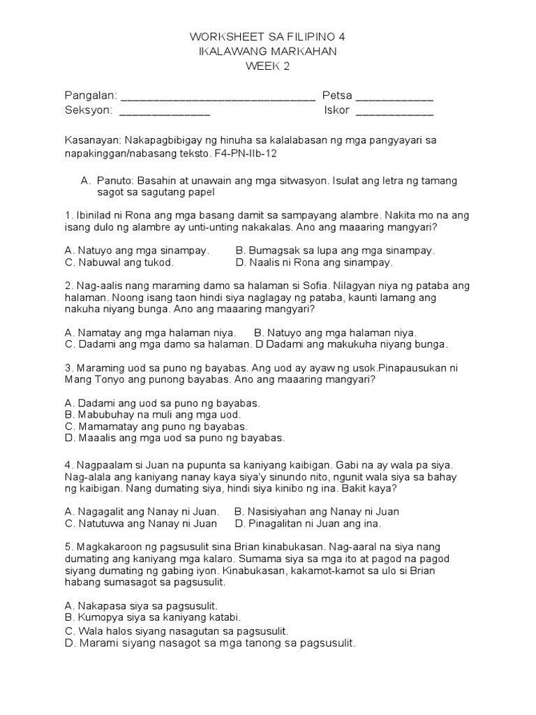 Pagbibigay Hinuha Worksheet NCR FINAL FILIPINO6 Q1 M7.pdf 6 FILIPINO