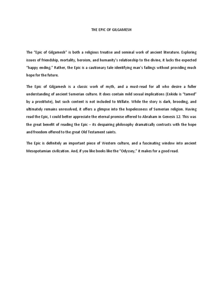 The Epic of Gilgamesh | PDF