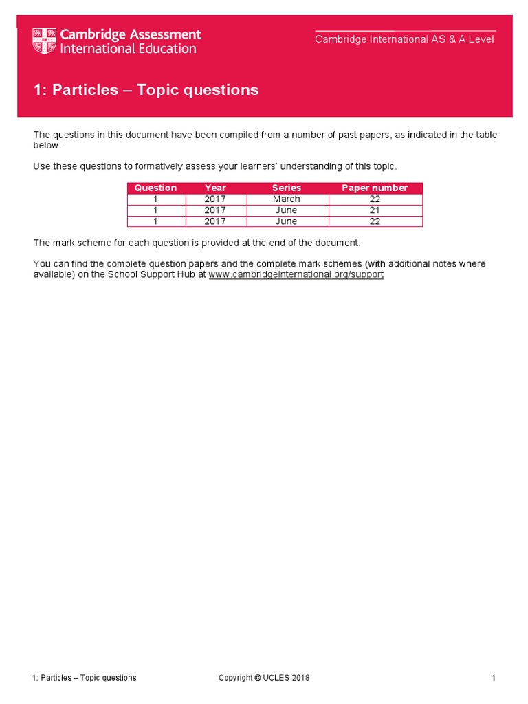 9701 Topic Questions | PDF | Isotope | Chemical Reactions