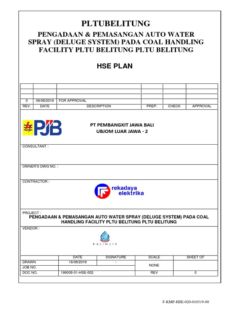 199008-01-Hse-002 - Hse Plan | PDF | Safety | Prevention