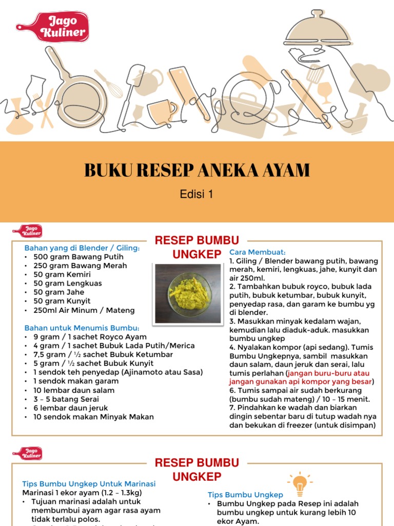 Buku Resep Aneka Ayam Edisi 1 | PDF