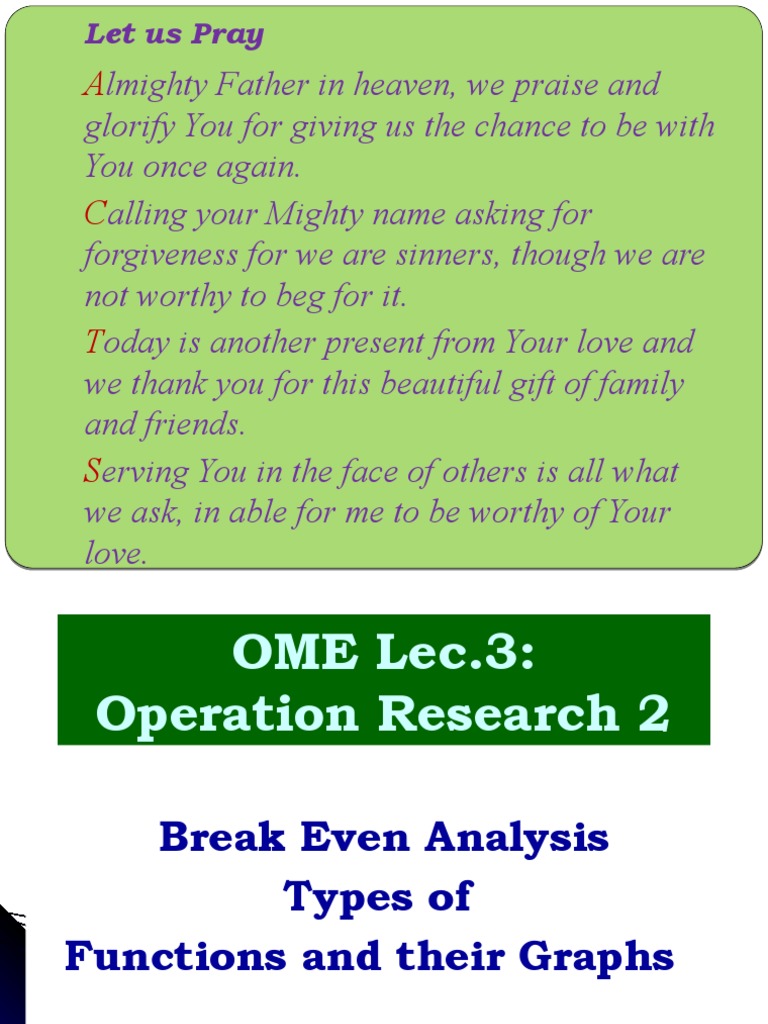 Break Even Analysis | PDF | Supply (Economics) | Function (Mathematics)