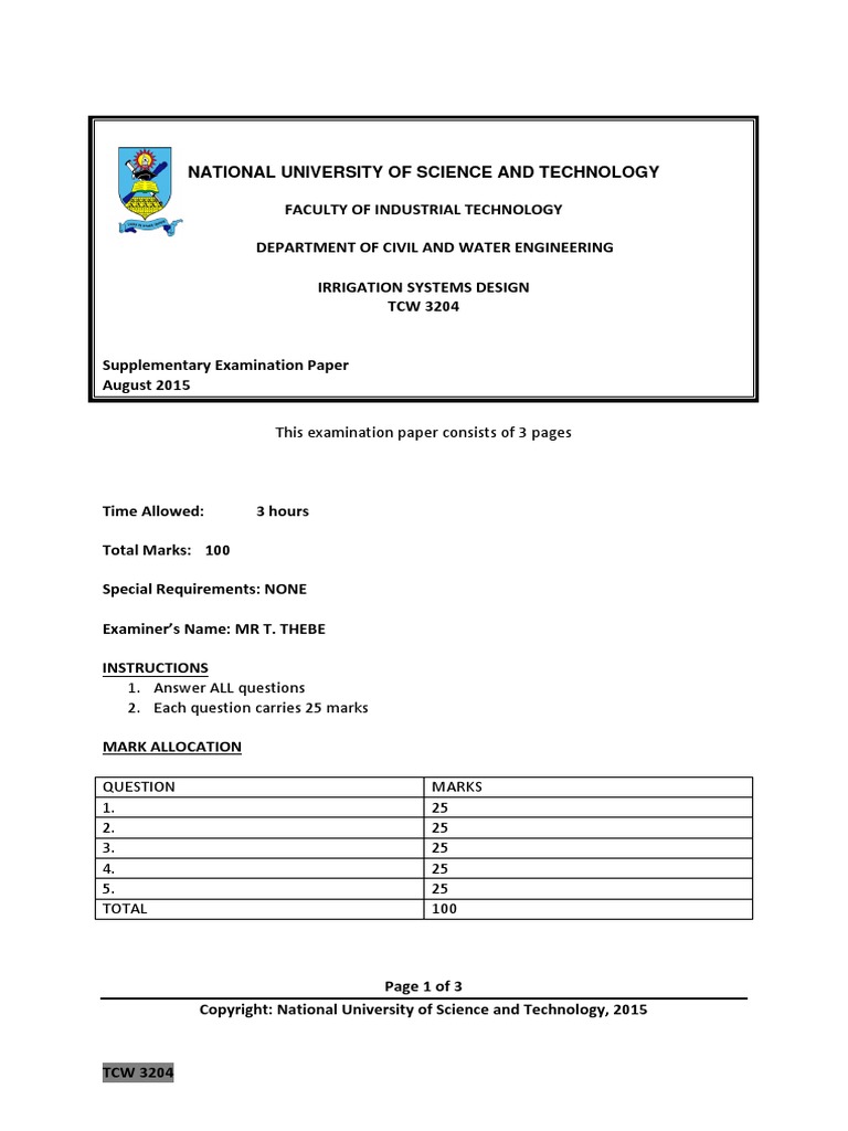TCW3204201508 Irrigation Systems Design | PDF | Irrigation | Soil