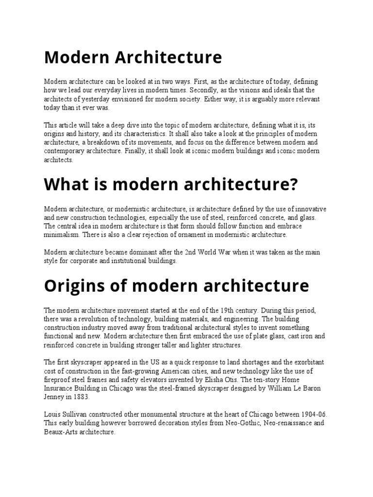 Modern Architecture 23.0 | PDF | Architectural Design | Architecture