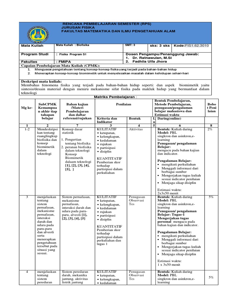 RPS Biofisika 2021 | PDF