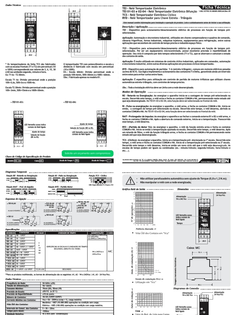 ALTRONIC - Rele de Tempo | PDF | Relé | Automação