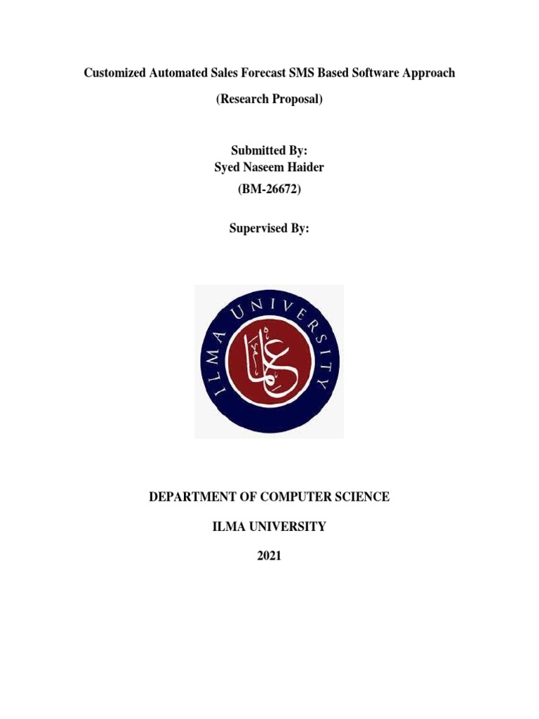 Customized Automated Sales Forecast SMS Research Proposal | PDF ...
