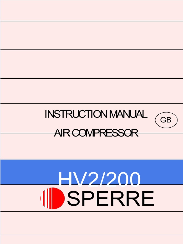 Sperre: Instruction Manual Air Compressor | PDF | Piston | Valve
