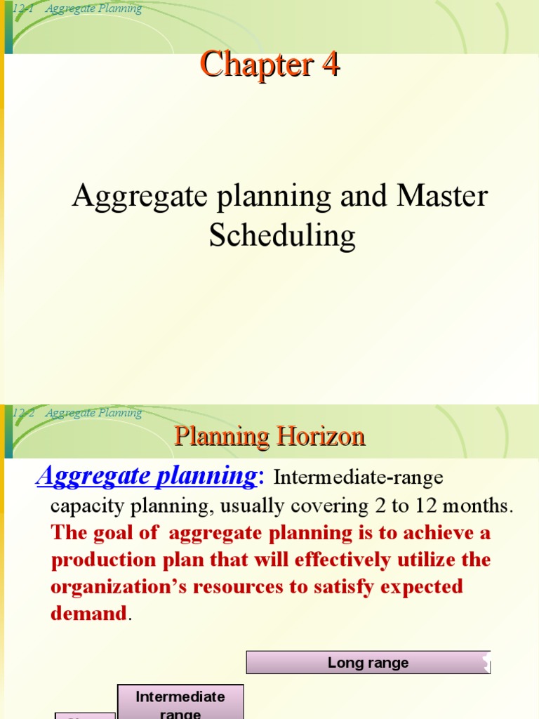Chapter-4 Aggregate Planning | PDF | Demand | Pricing
