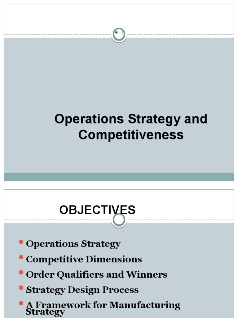 Operations Strategy and Competitiveness | PDF | Strategic Management ...