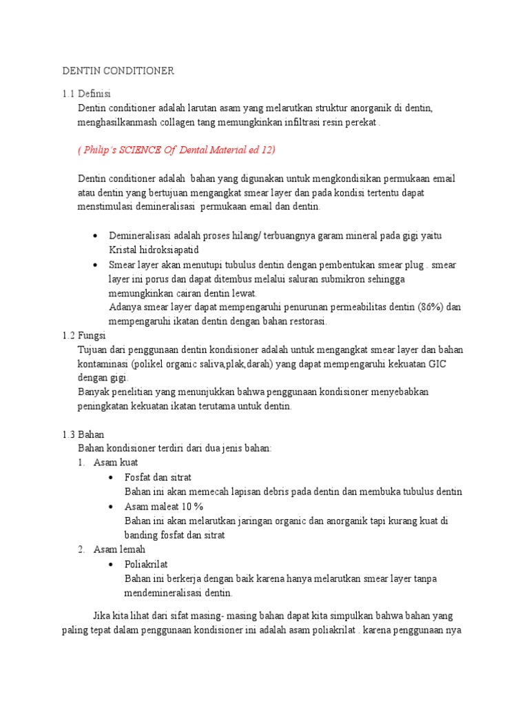 Dentin Conditioner | PDF