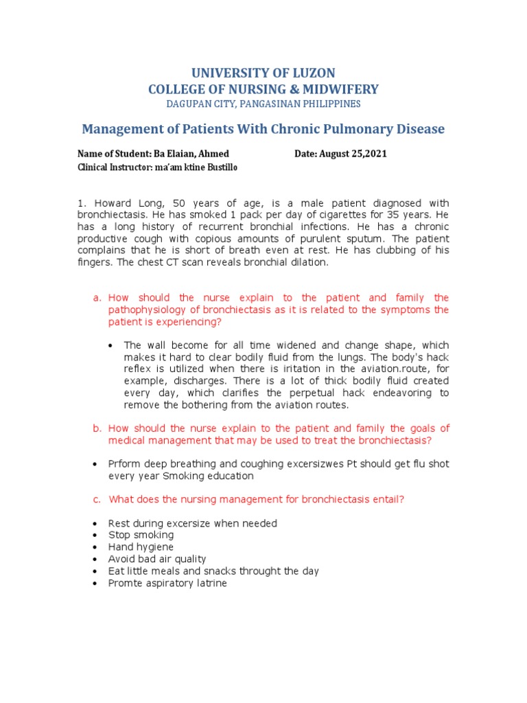 Ahmed Copd Case Study | PDF | Asthma | Chronic Obstructive Pulmonary ...