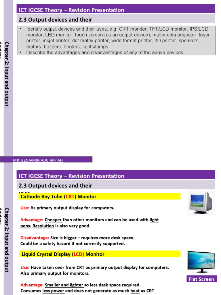 2.3 Output Devices and Their Uses - Without Answers | PDF | Computer ...