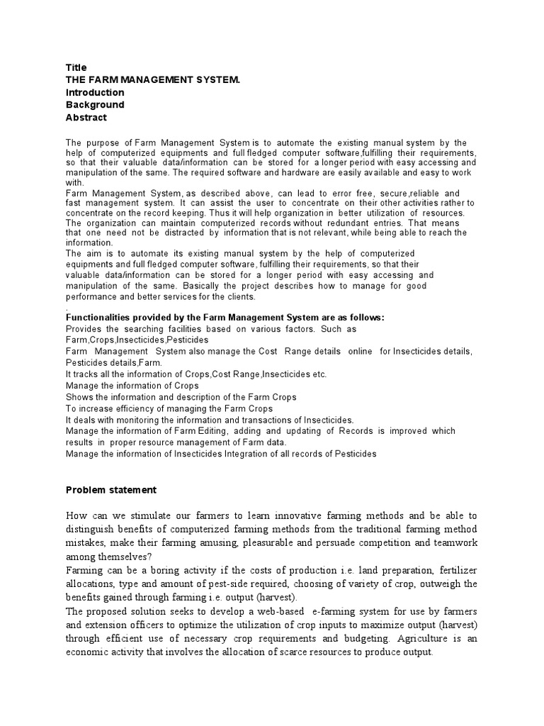 Web-Based Farm Management System | PDF | Agriculture | Intensive Farming