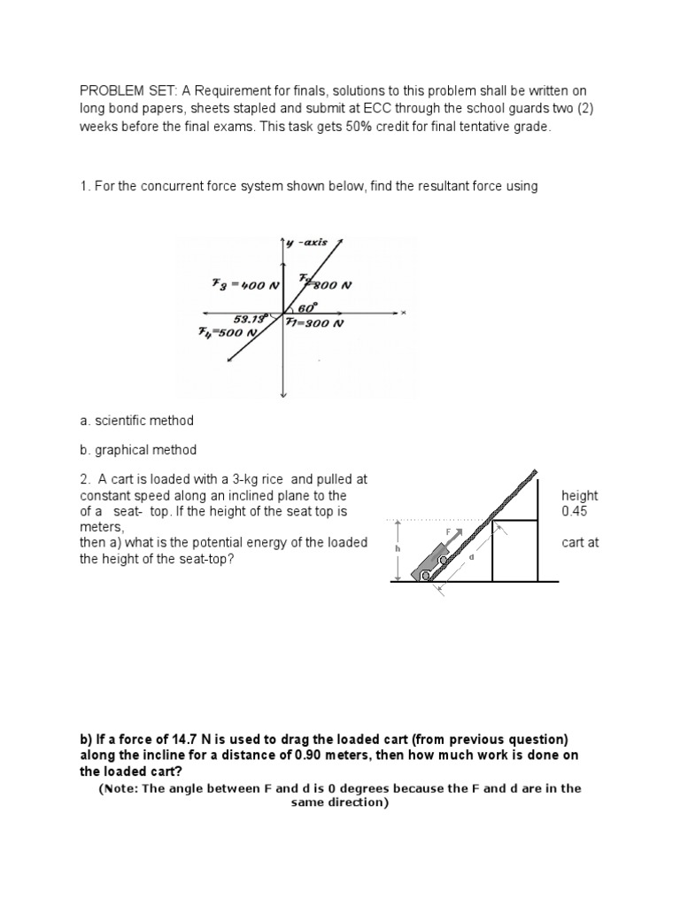 Physics Problem Set S y 2020 21 | PDF | Force | Electrical Network