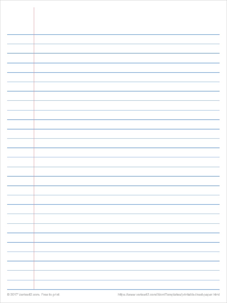 Printable Lined Paper (Ruled) | PDF