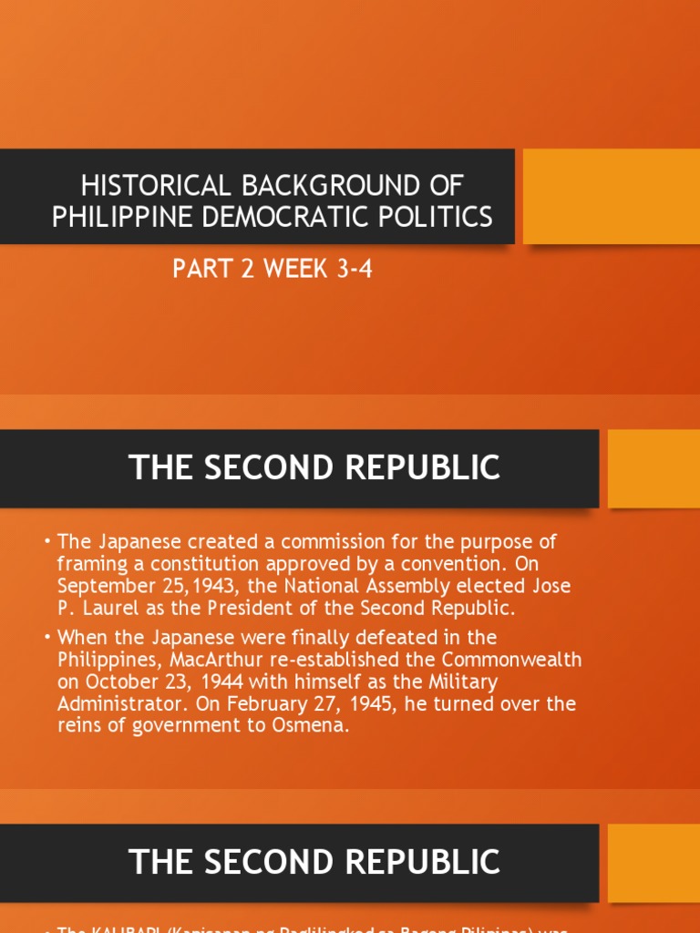 Historical Background of Philippine Democratic Politics Part 2 | PDF ...