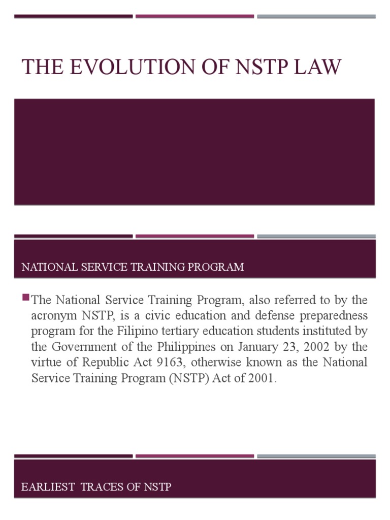 The Evolution of NSTP Law | PDF | Government | Philippines
