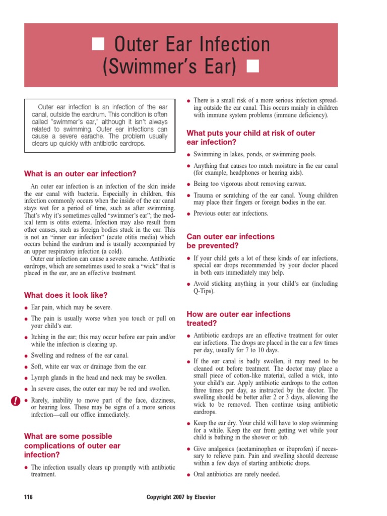 Outer Ear Infection | PDF | Ear | Diseases And Disorders