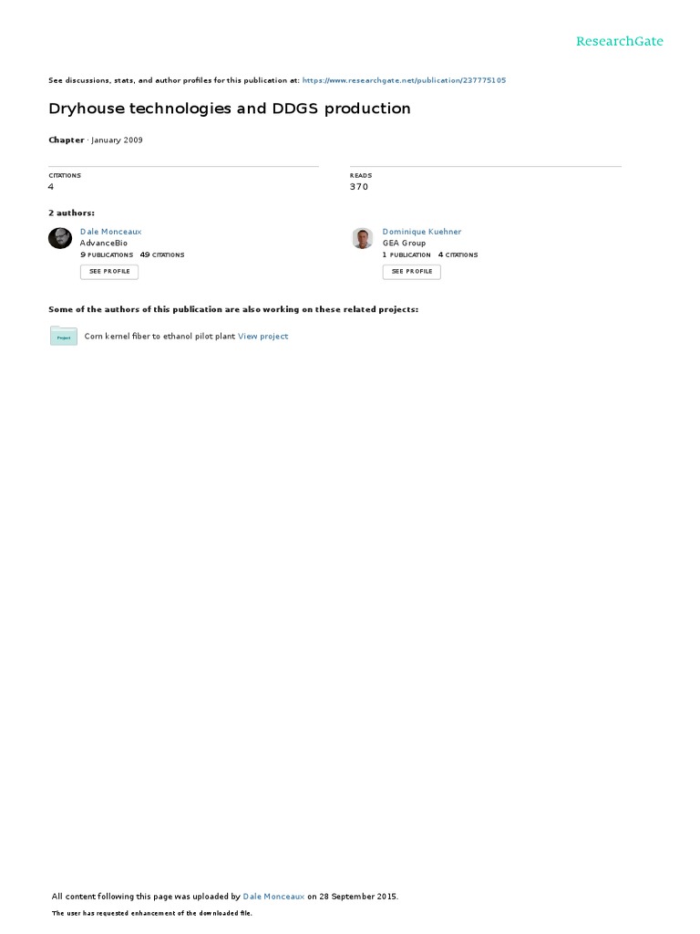 Dryhouse Tech & DDGS Production | PDF | Heat Transfer | Ethanol