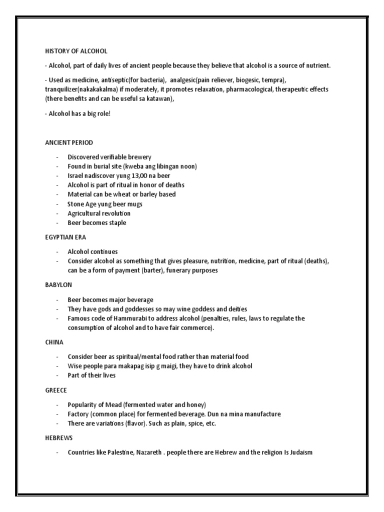 History of Alcohol | PDF | Alcoholic Drinks | Wine