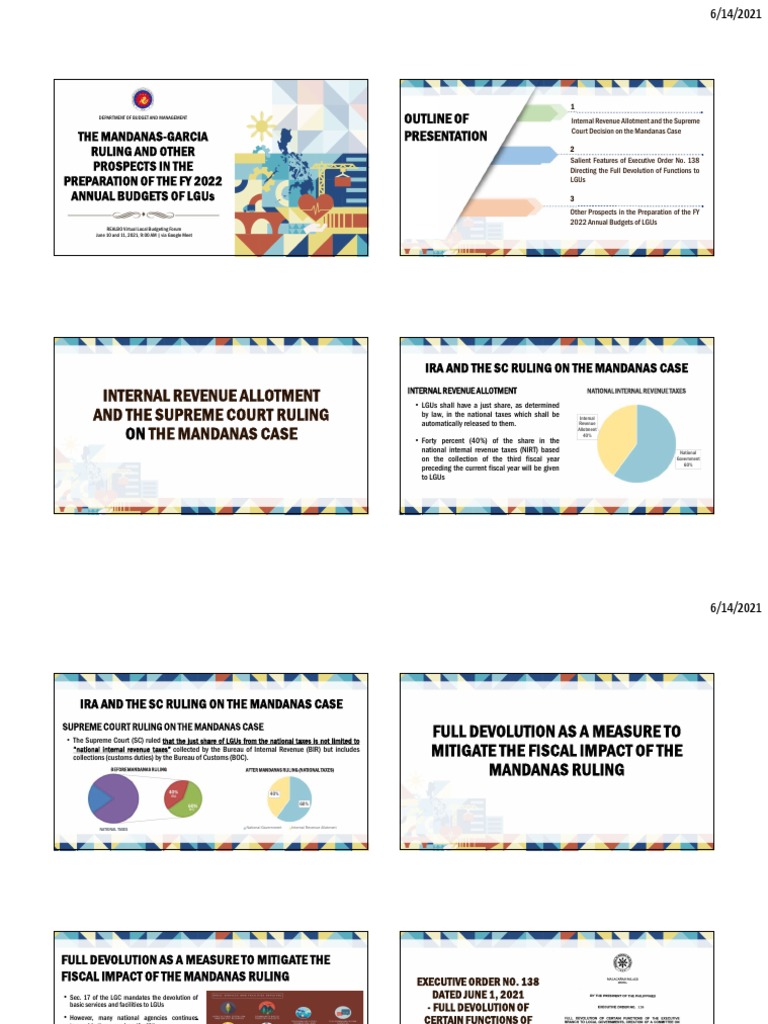 Mandanas-Garcia Ruling Impact on LGUs | PDF | Internal Revenue Service ...