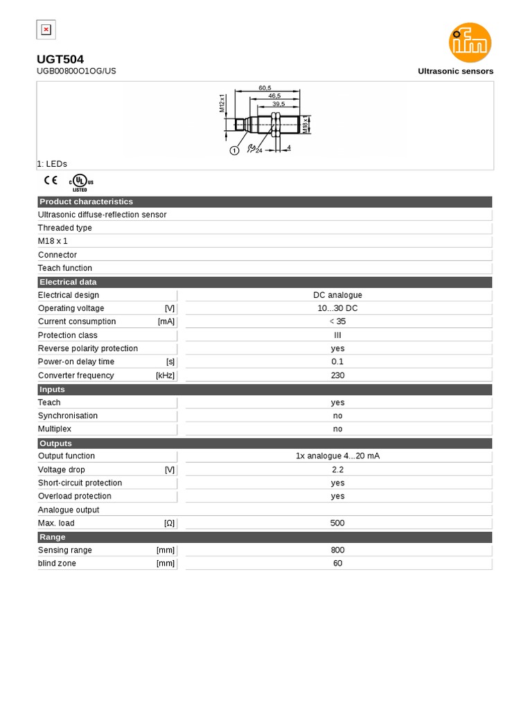 UGT504 | PDF | Electrical Connector | Sensor