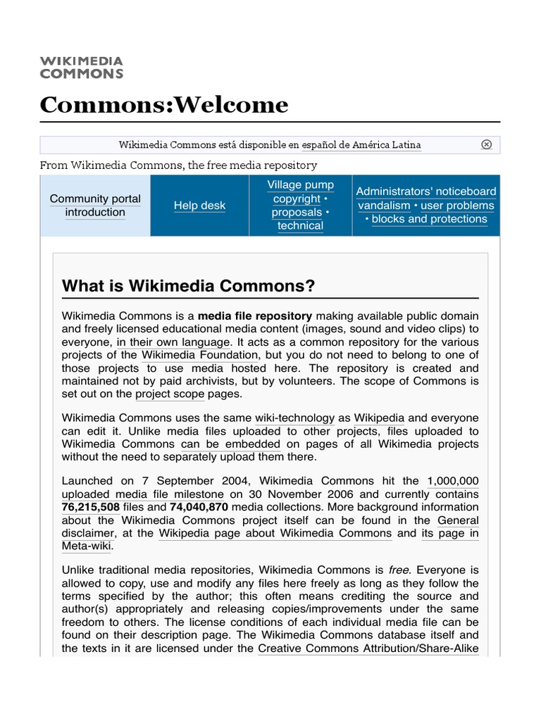 Commons:Welcome: What Is Wikimedia Commons? | PDF | Computing ...
