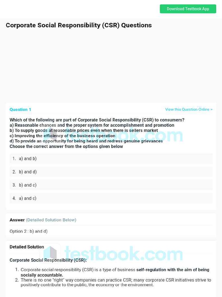 Https - Testbook - Com - Objective Questions - MCQ On Corporate Social ...