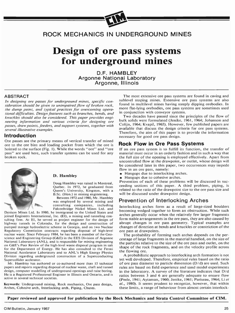Ore Pass Systems For Underground Mines | PDF | Mining | Particle ...